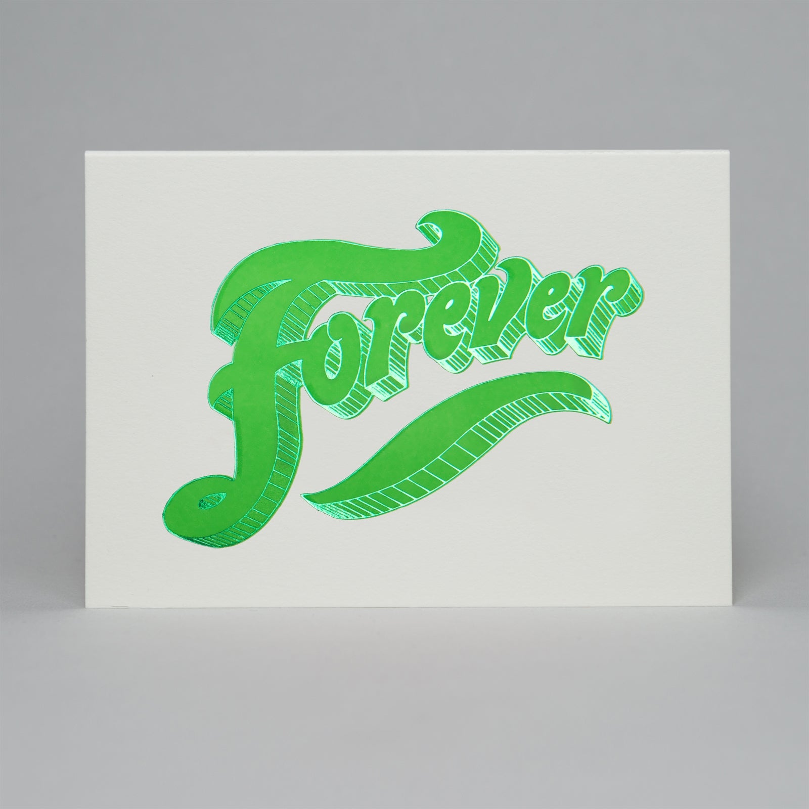 Forever Letterpress & Foil Card - Bright Green & Green Foil – Marby and Elm